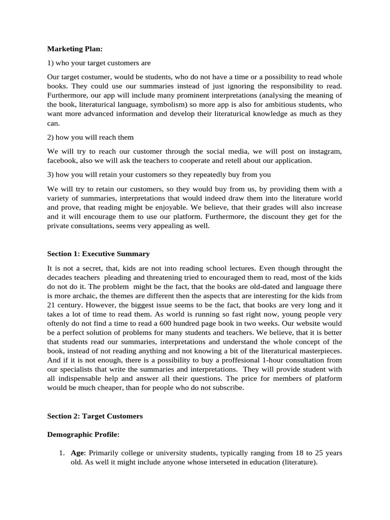 Marketing Plan | PDF