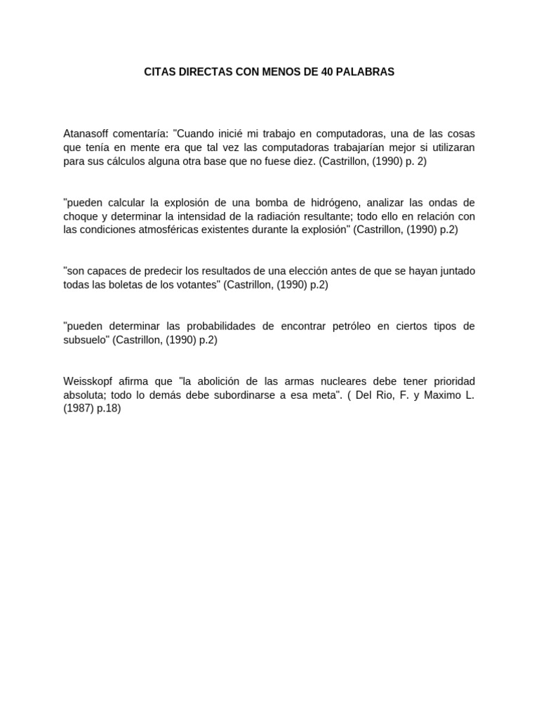 Citas Directas | PDF