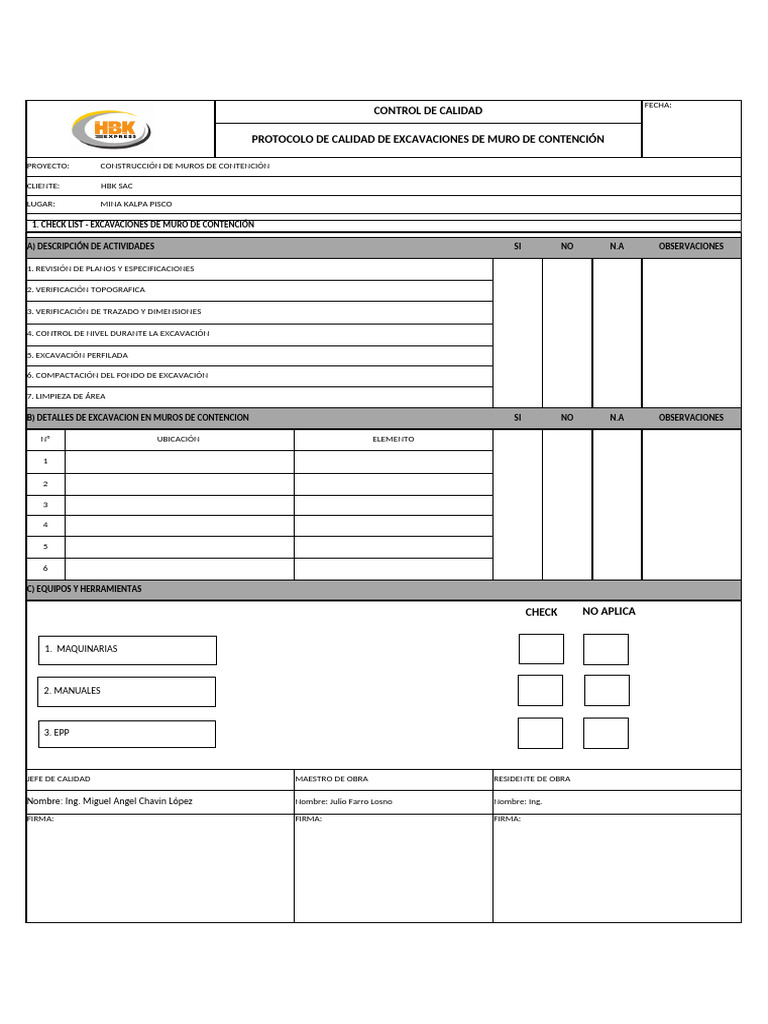 Protocolo de Excavacion | PDF