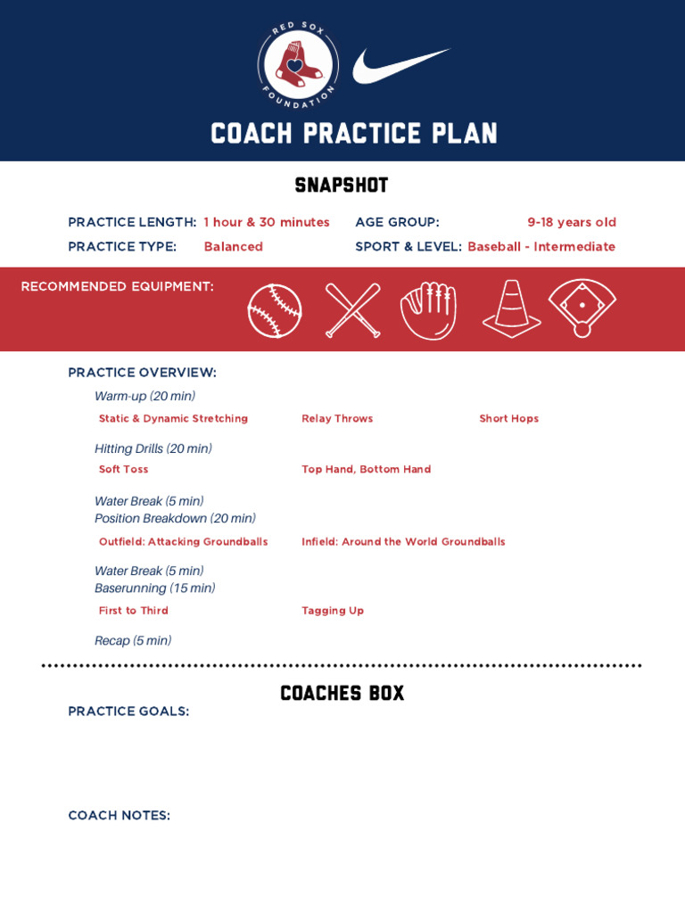 RSF Baseball Practice Plan | PDF
