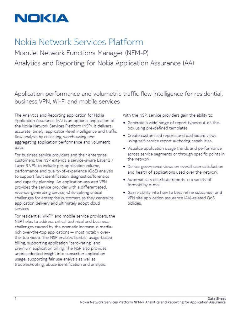 Nokia Network Services Platform | PDF