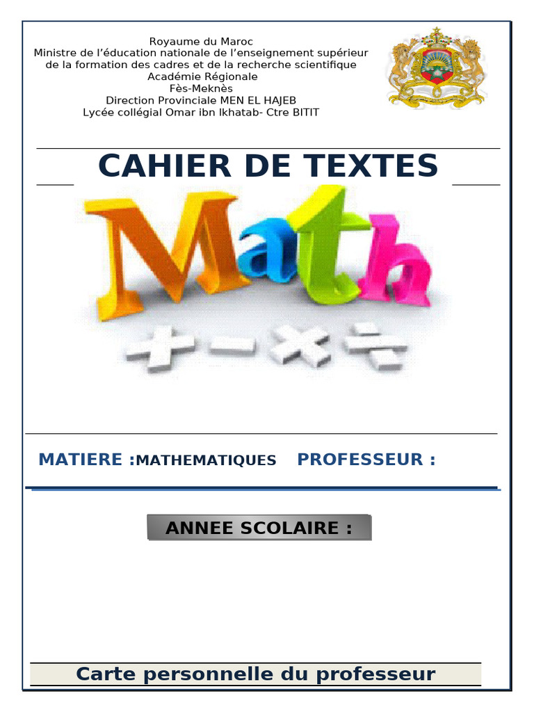 Cahier de Textes 2019 - 2020 1 | PDF