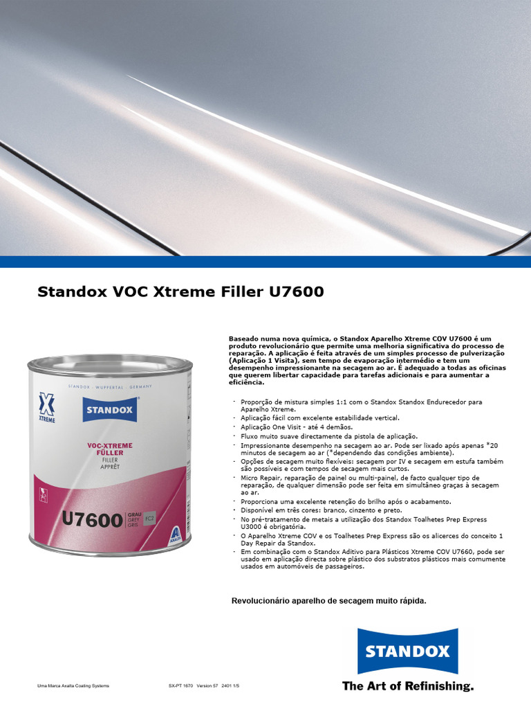 TDS Standox Xtreme Filler Accelerator U-7610 | PDF