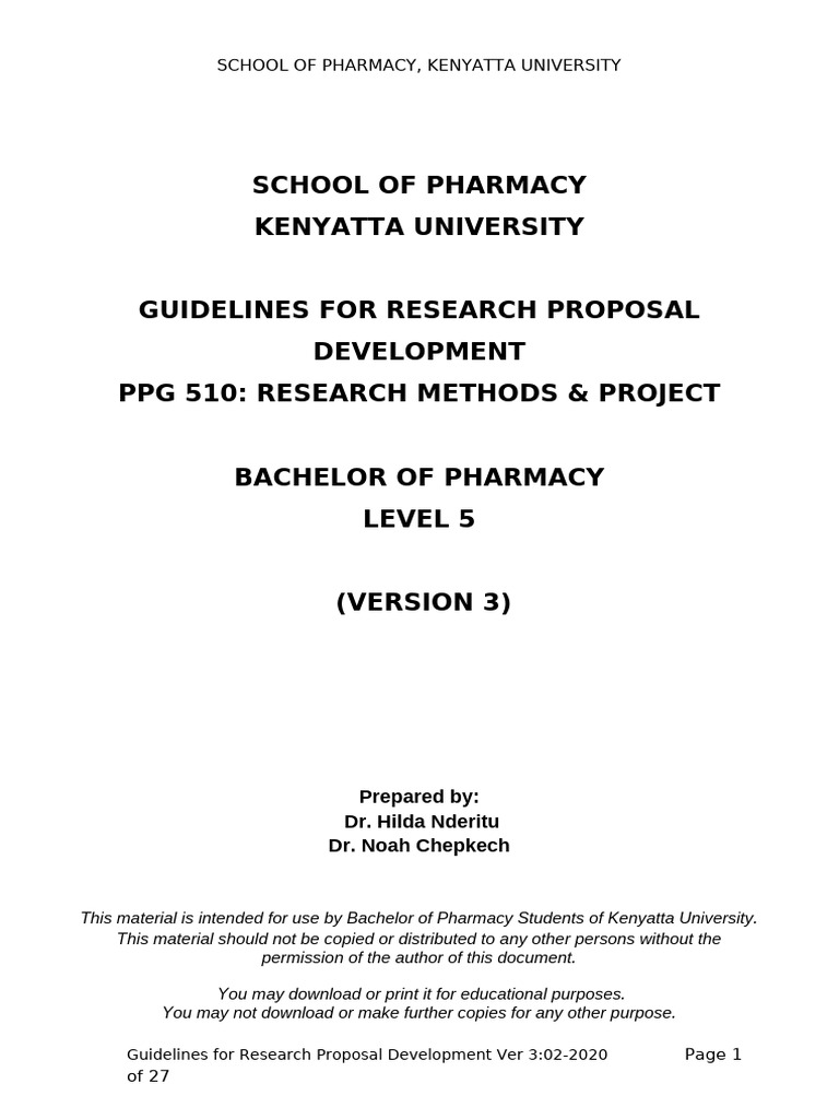 Research Proposal Development Guidelines - Version 3 - 2020 | PDF