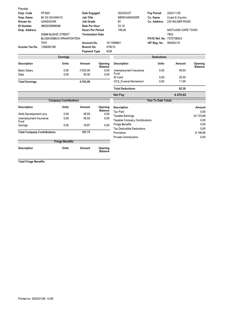 Payslip MAIN 30 Nov 2023 17 | PDF