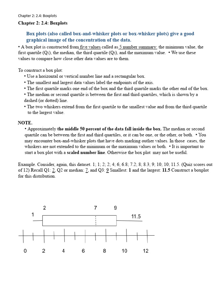 Chapter 2 - 2.4 - Boxplot | PDF