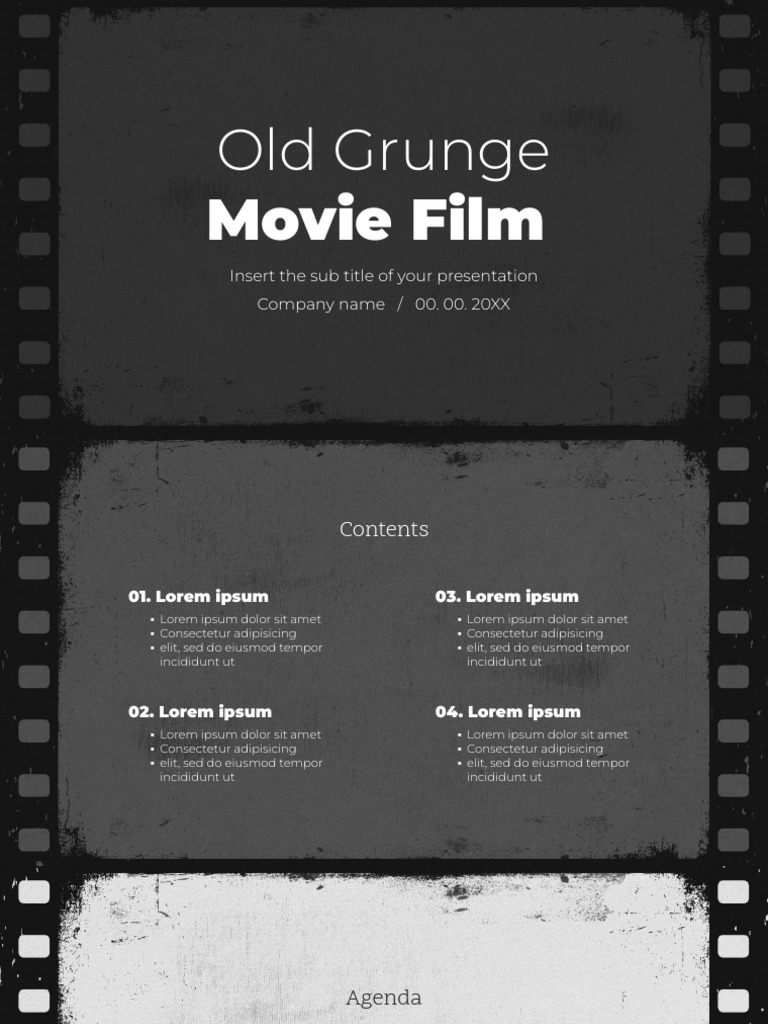Old Grunge Movie Film Template | PDF