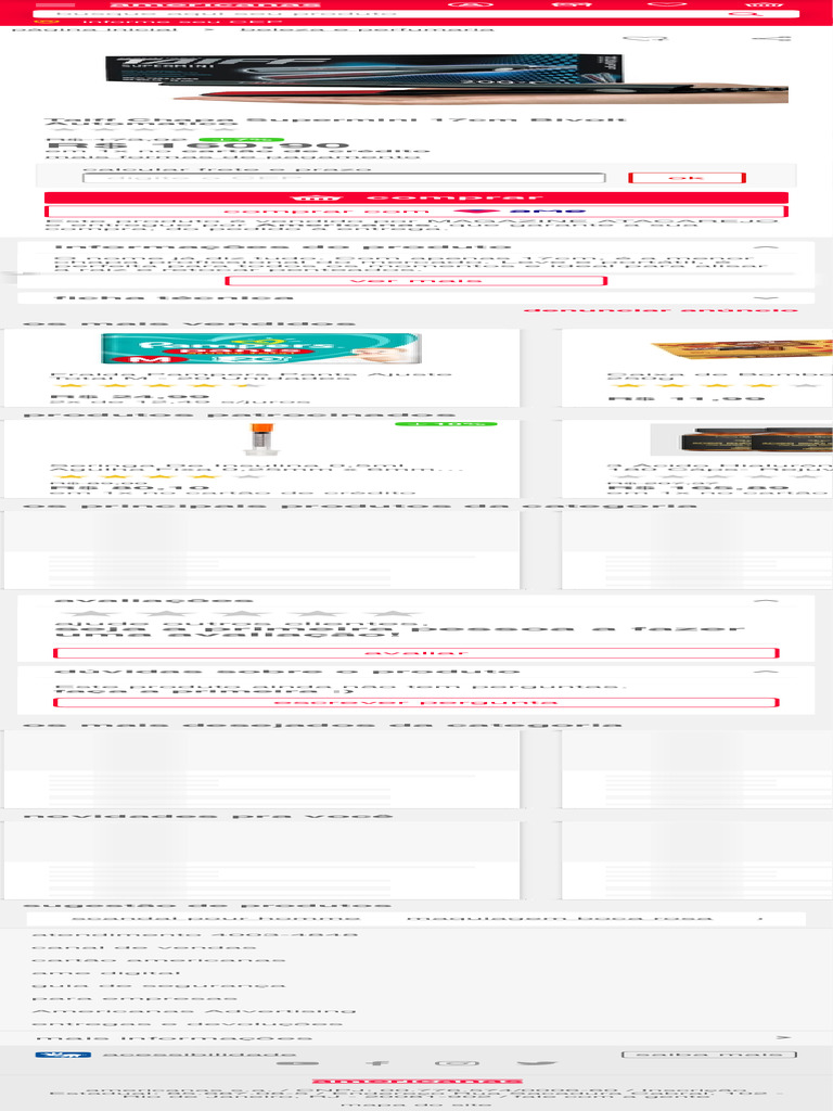 Taiff Chapa Supermini 17cm Bivolt Automatico em P | PDF