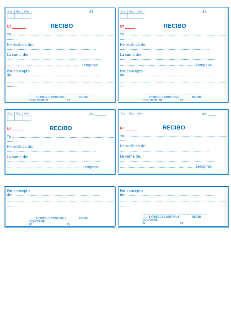 Formatos de Recibos Word | PDF