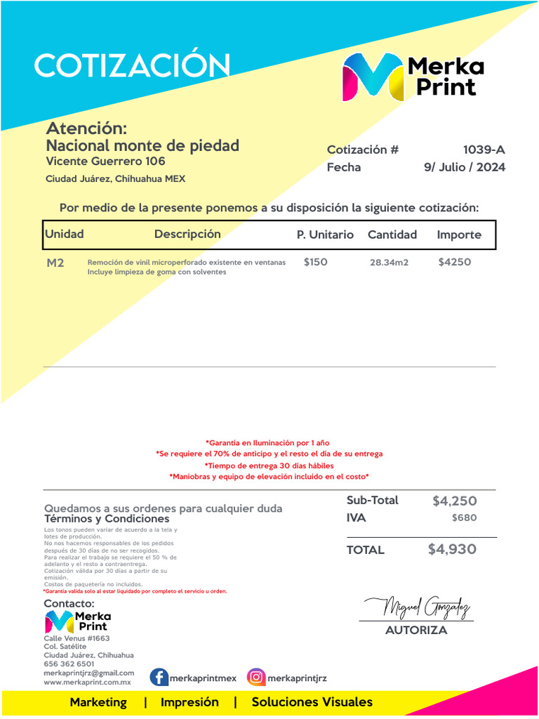 Machote Cotizacion | PDF