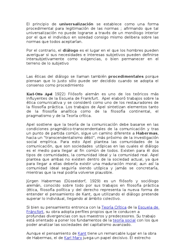 Apel y Habermas | PDF | Jürgen Habermas | Conceptos psicologicos