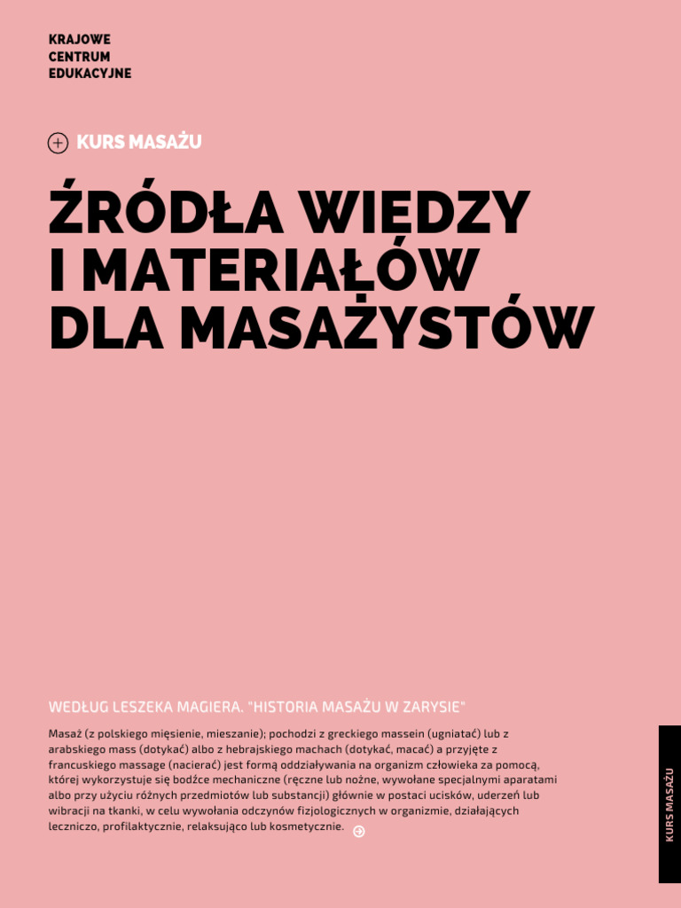 Zrodla Wiedzy I Materialow Dla Masazystow - 2022 | PDF