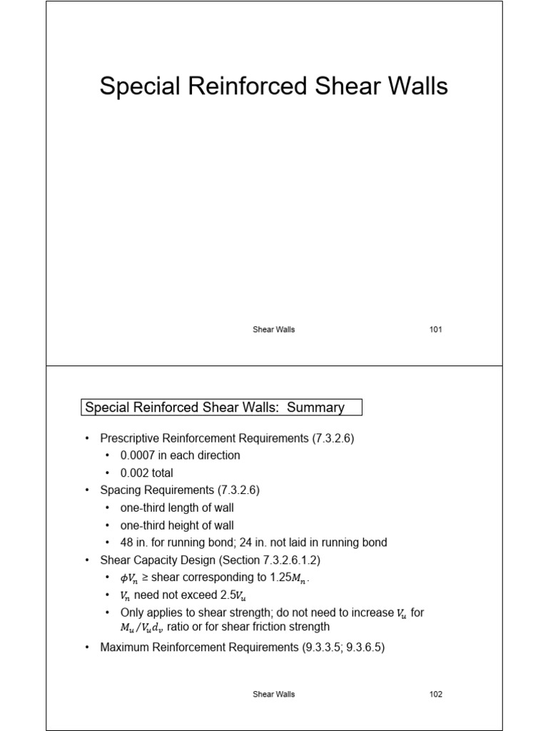 Lec 4-4, Shear Walls (Annotated) | PDF | Masonry | Beam (Structure)