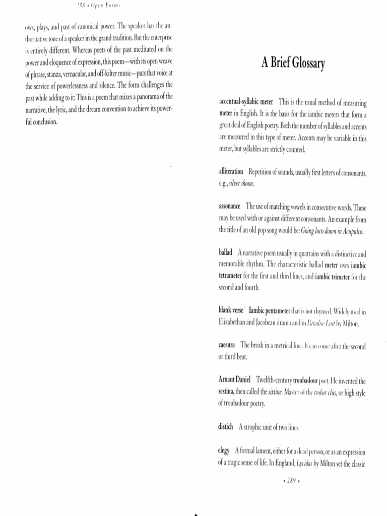 A Brief Glossary of Poetry Terms | PDF