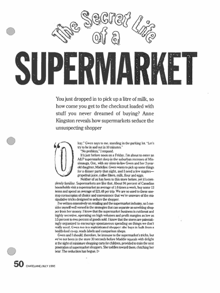 7 Secret Life of A Supermarket | PDF