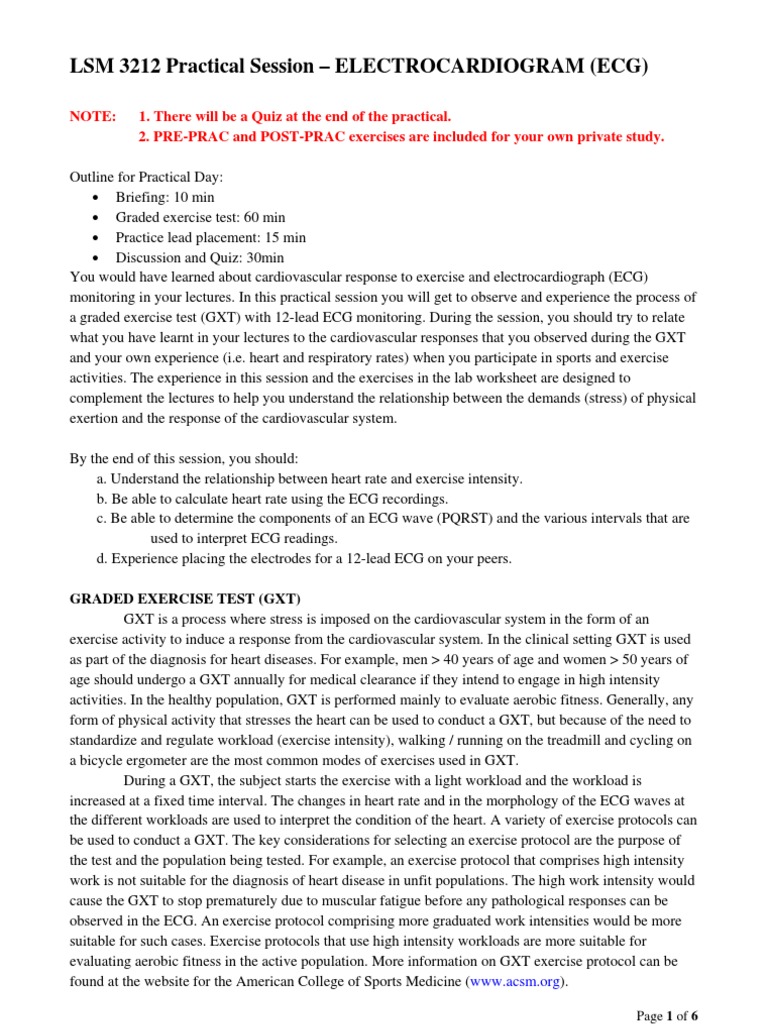 ECG Practical Handouts | PDF | Electrocardiography | Heart Rate