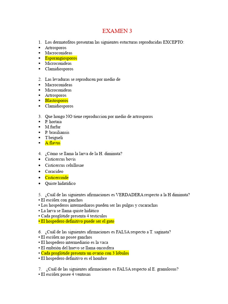 Examenes Con Respuestas | PDF