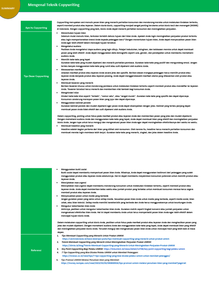Rangkuman Digital Copywriting Bersama Gojek | PDF
