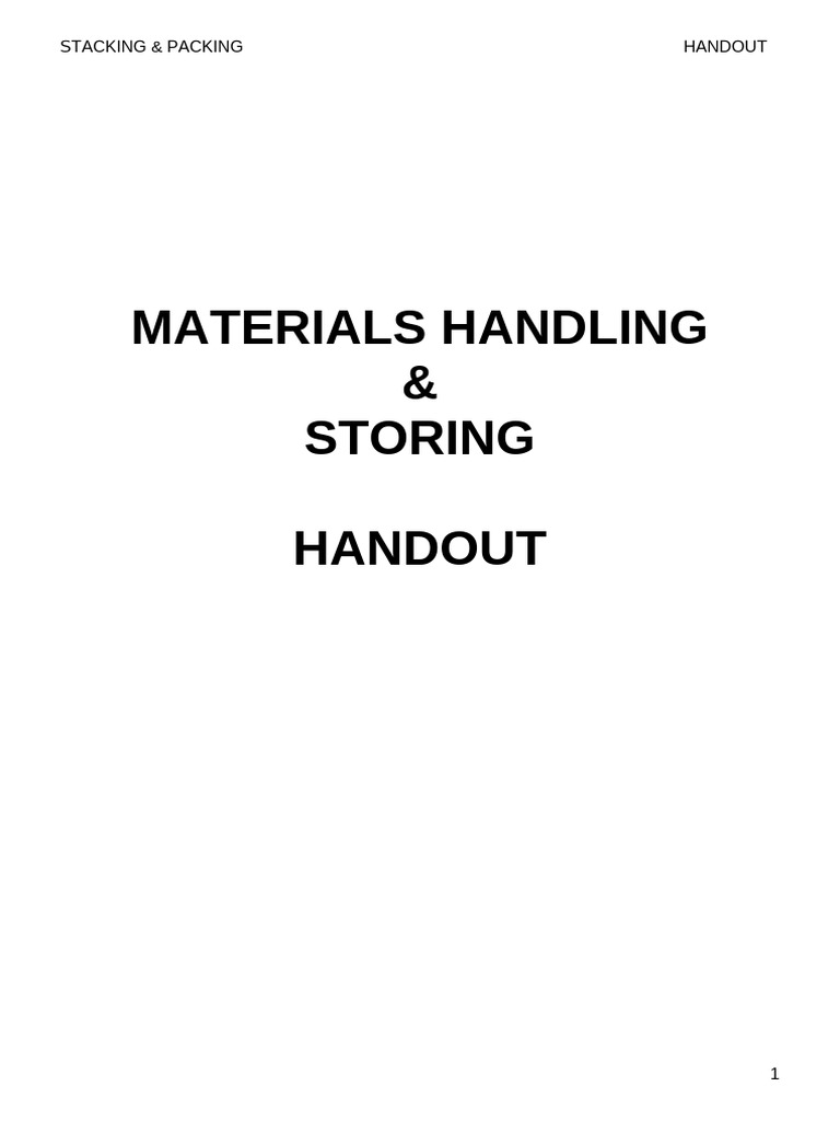 Stacking & Packing Handout | PDF