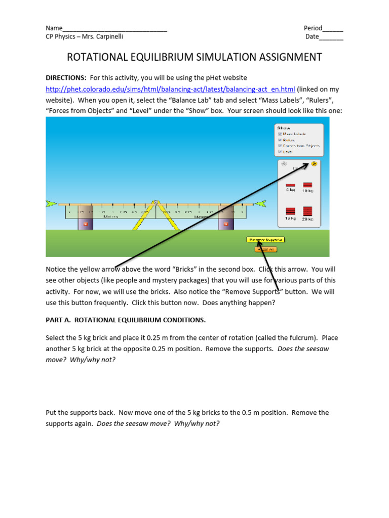 Equilibrio Rotacional Con PHET | PDF