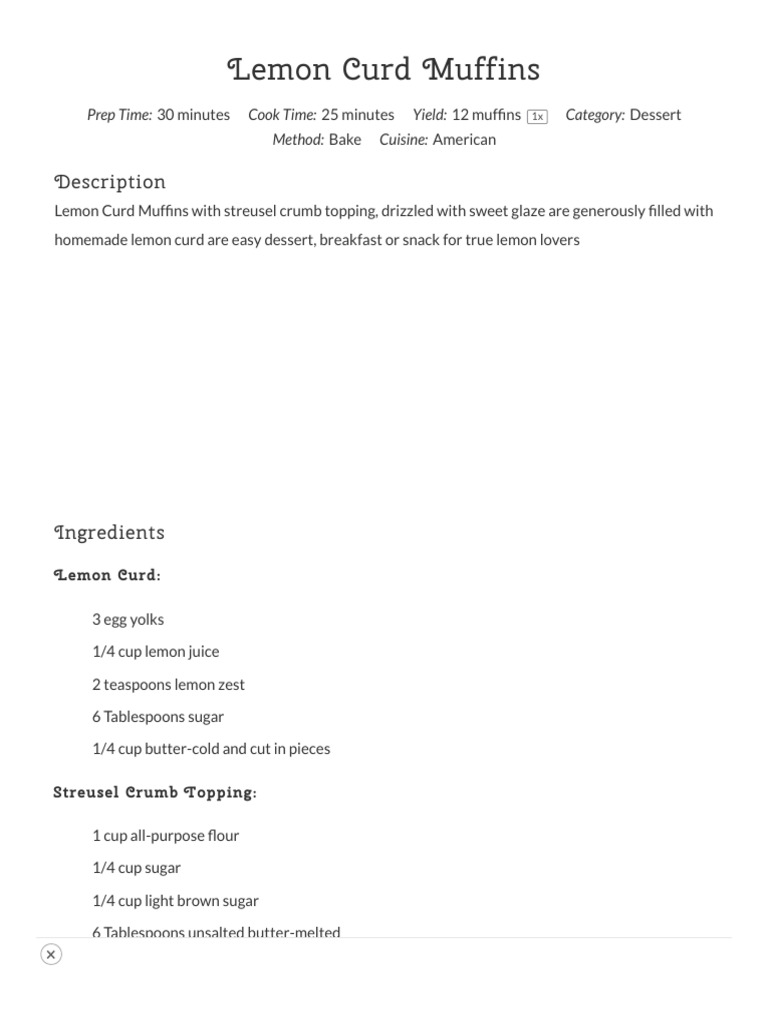 Lemon Curd Muffins - OMG Chocolate Desserts | PDF