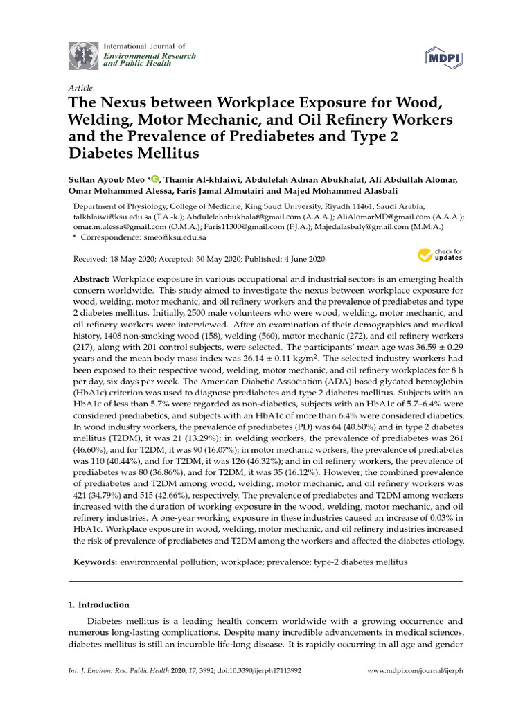 The Nexus Between Workplace Exposure For Wood and The Prevalence of ...