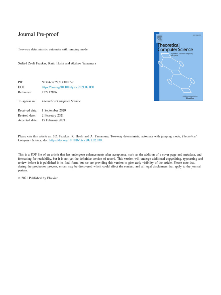 Two Way Jumping Automata | PDF