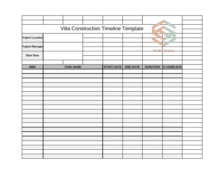 New Home Construction Timeline Template Pdf