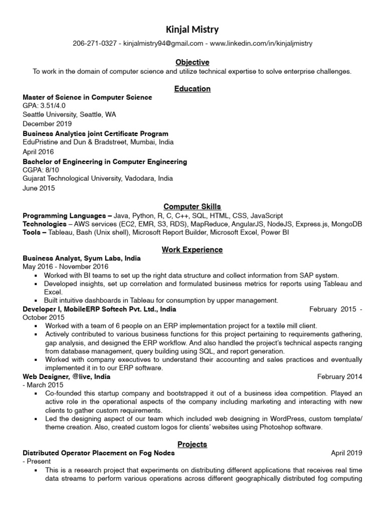 Kinjal Mistry: Computer Science Profile | PDF | Amazon Web Services | Art