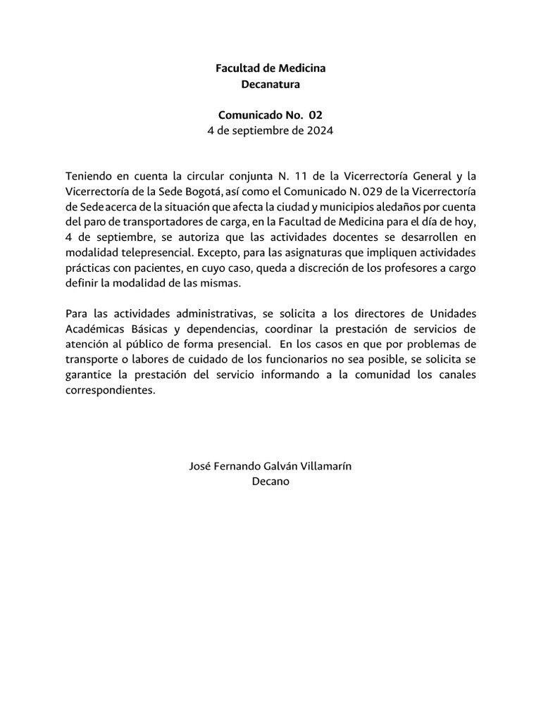 Comunicado 4 Sep Dec | PDF