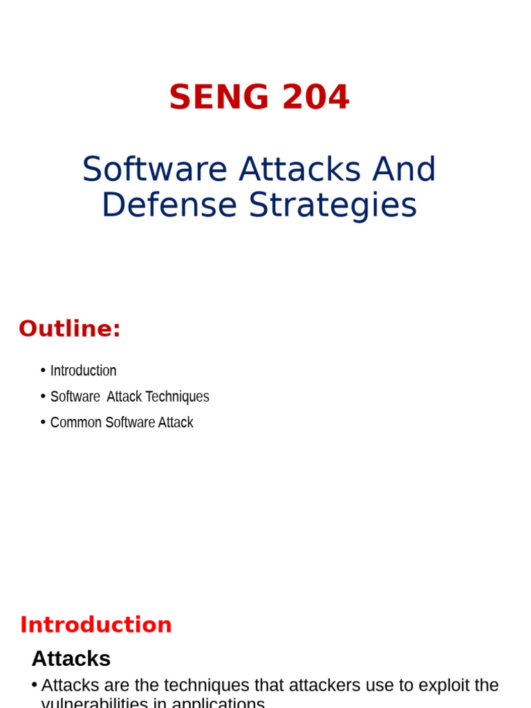 2 - SENG 204 - Software Attacks | PDF