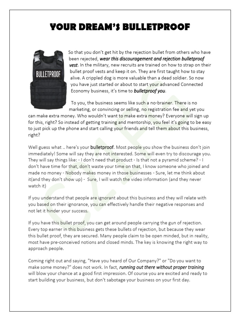 Bulletproof For Beginners 2pages | PDF