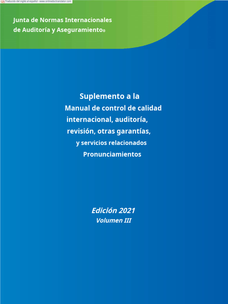 IAASB 2021 Handbook Volume 3.en - Es 1 | PDF