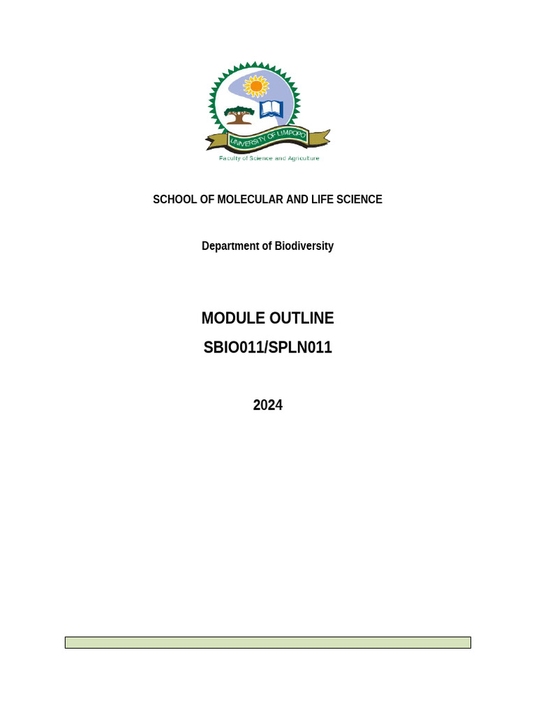Sbio011 Spln011 Module Outline 2024 | PDF