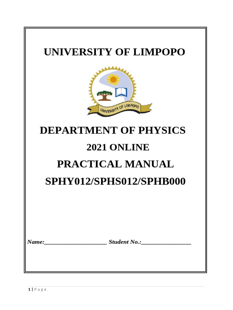 SPHS012 and SPHY012 3RD QUARTER PRACTICAL MANUAL | PDF