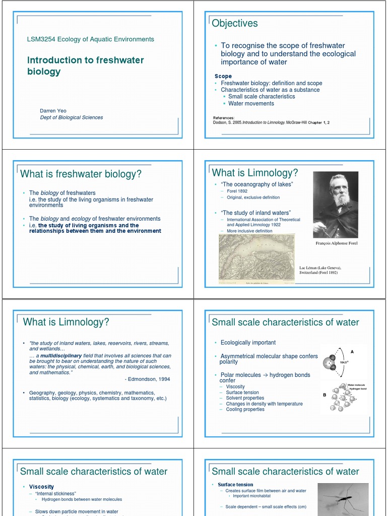 Lsm3254 Lecture 2 Introduction To Freshwater Biology Pdf