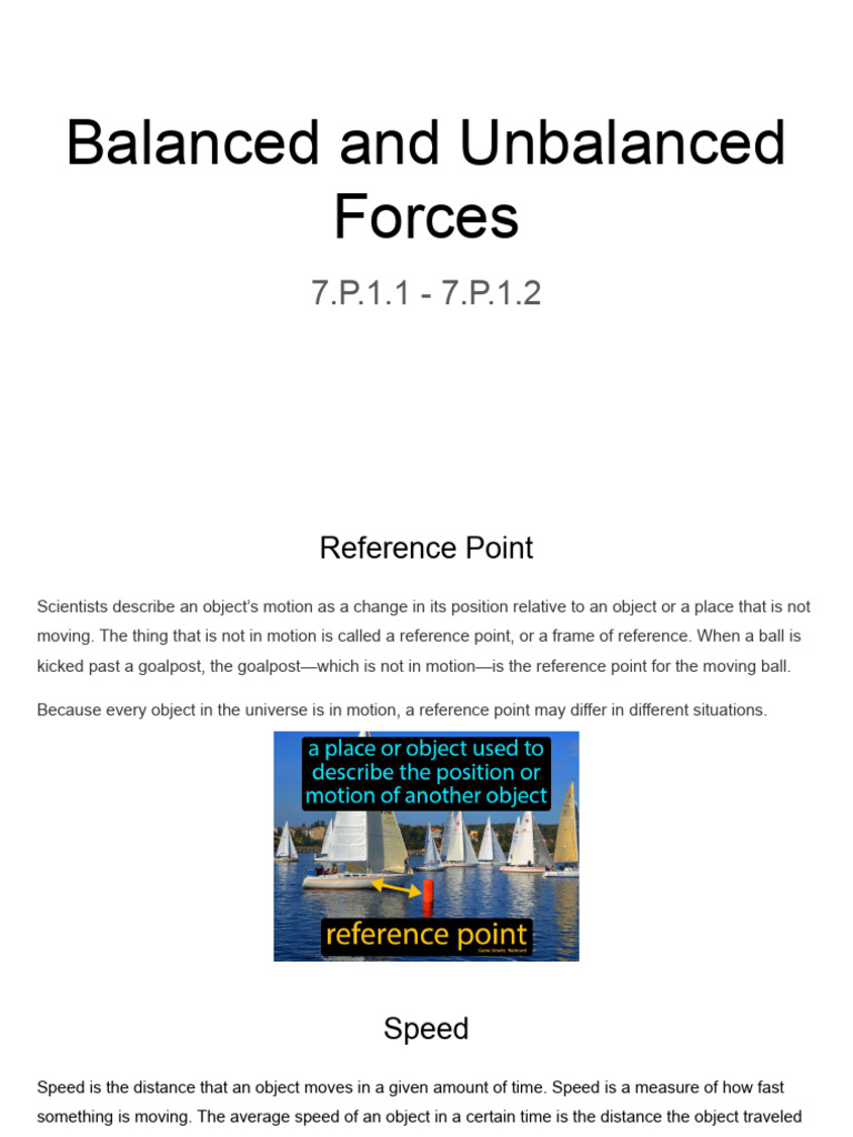 Balanced and Unbalanced Forces | PDF