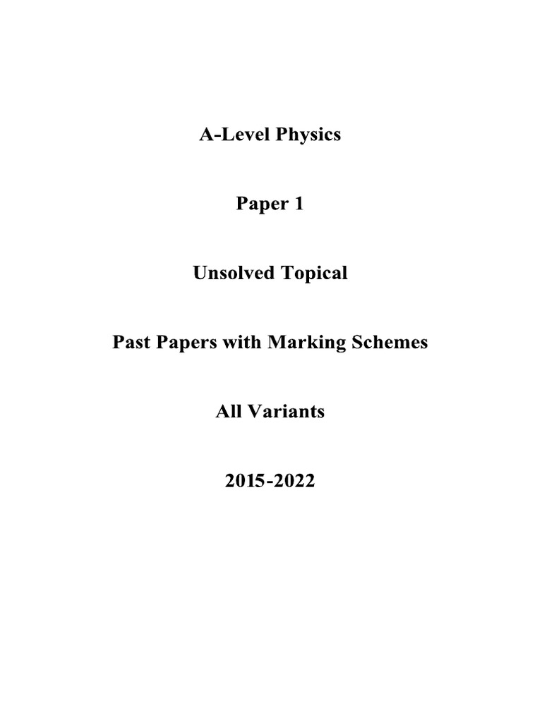 CHP 1 Mcqs A-Level - Physics - P1 | PDF