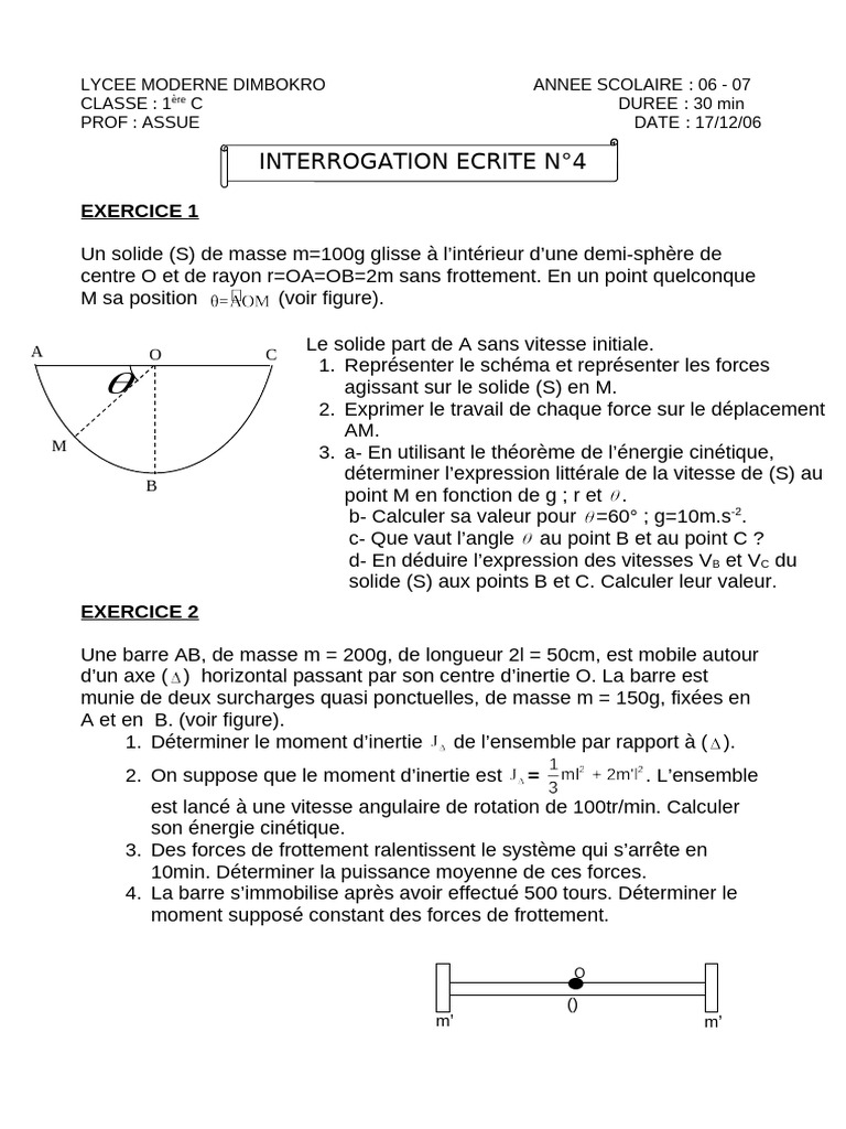 INTERRO N°4 PC - New1 | PDF