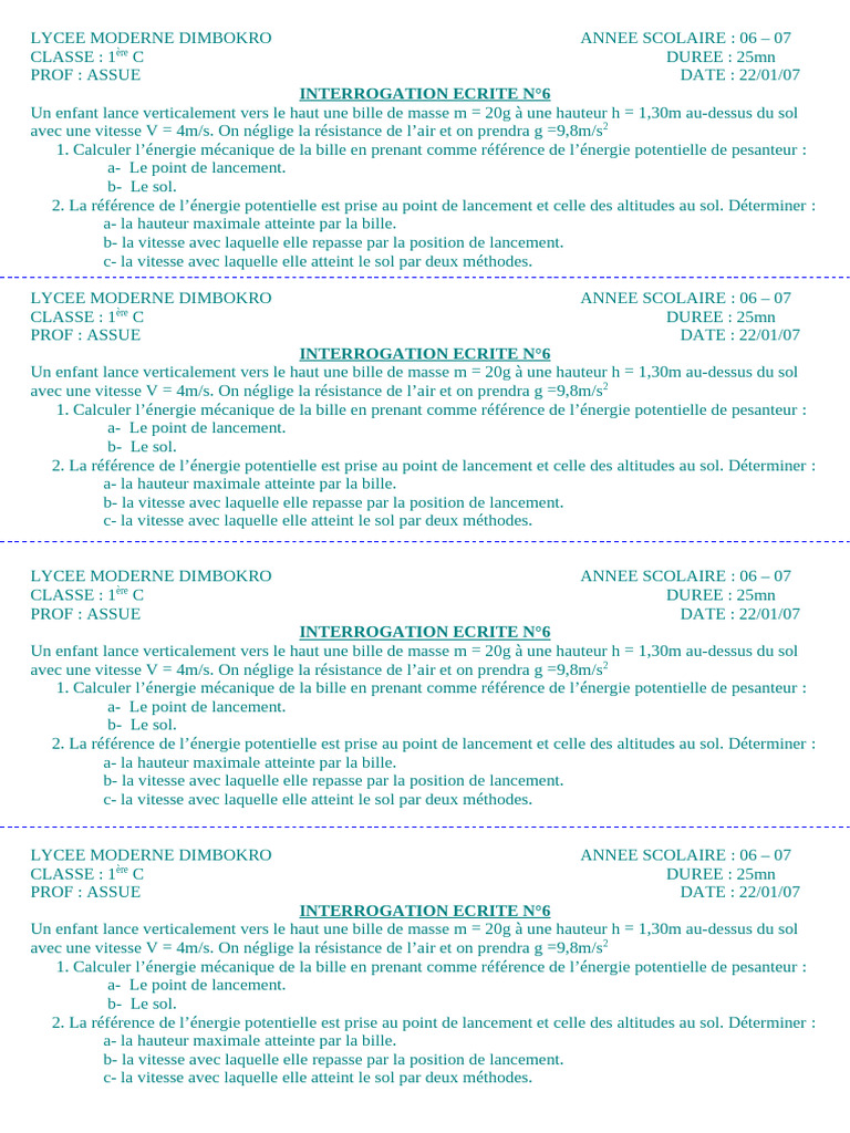 INTERRO N°6 - New1 | PDF