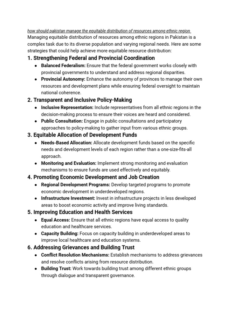 Equitable Distribution of Resources | PDF