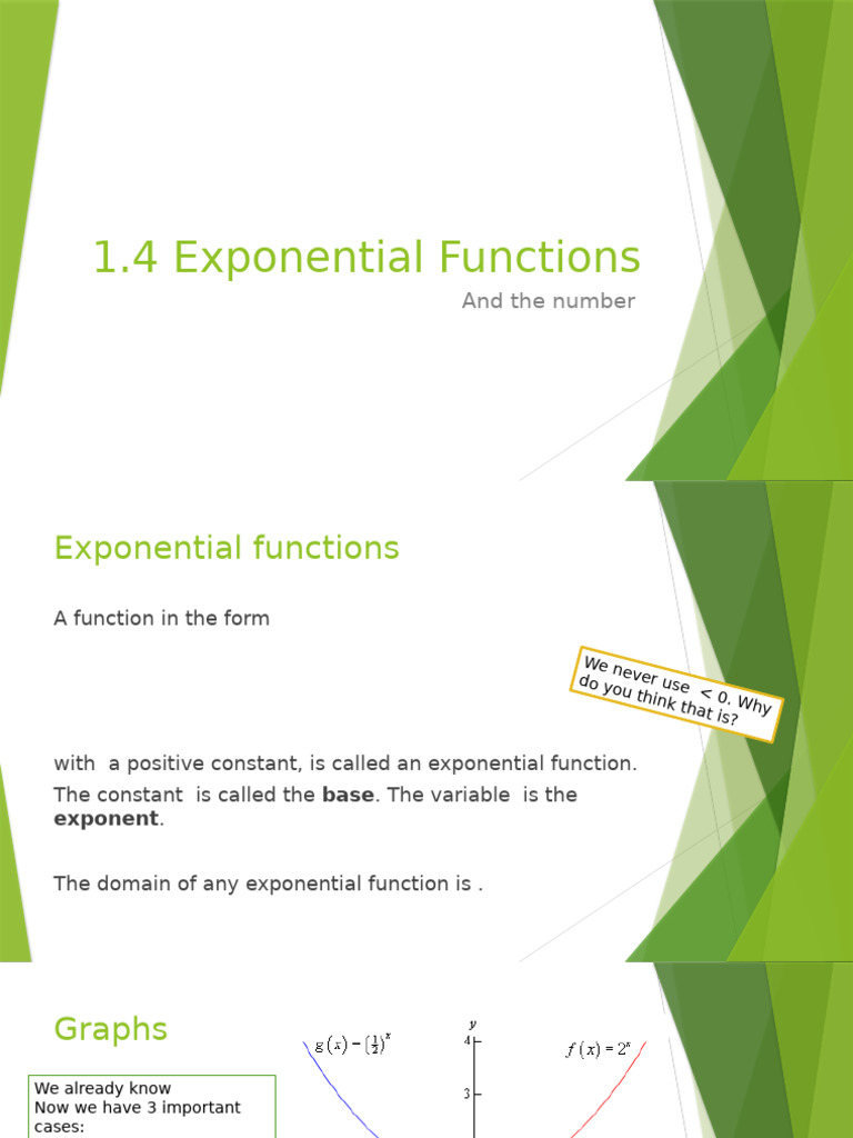 1.4 Exponential Functions | PDF