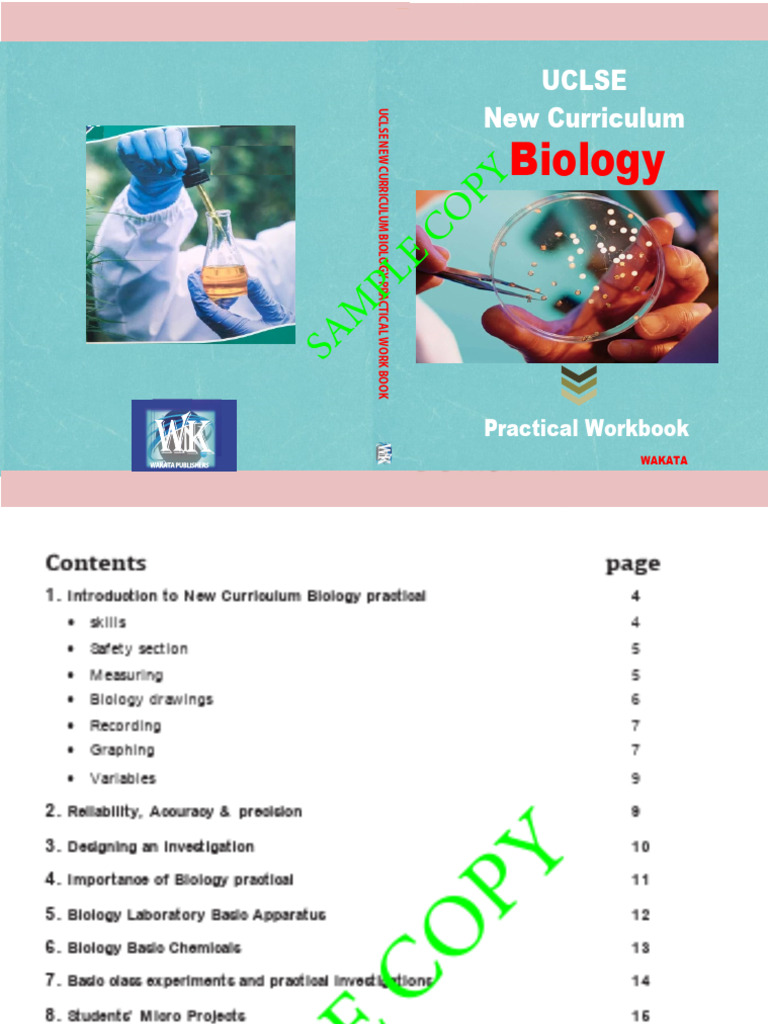 Sample Biology Practical Workbook by Wakata 0782685163 | PDF