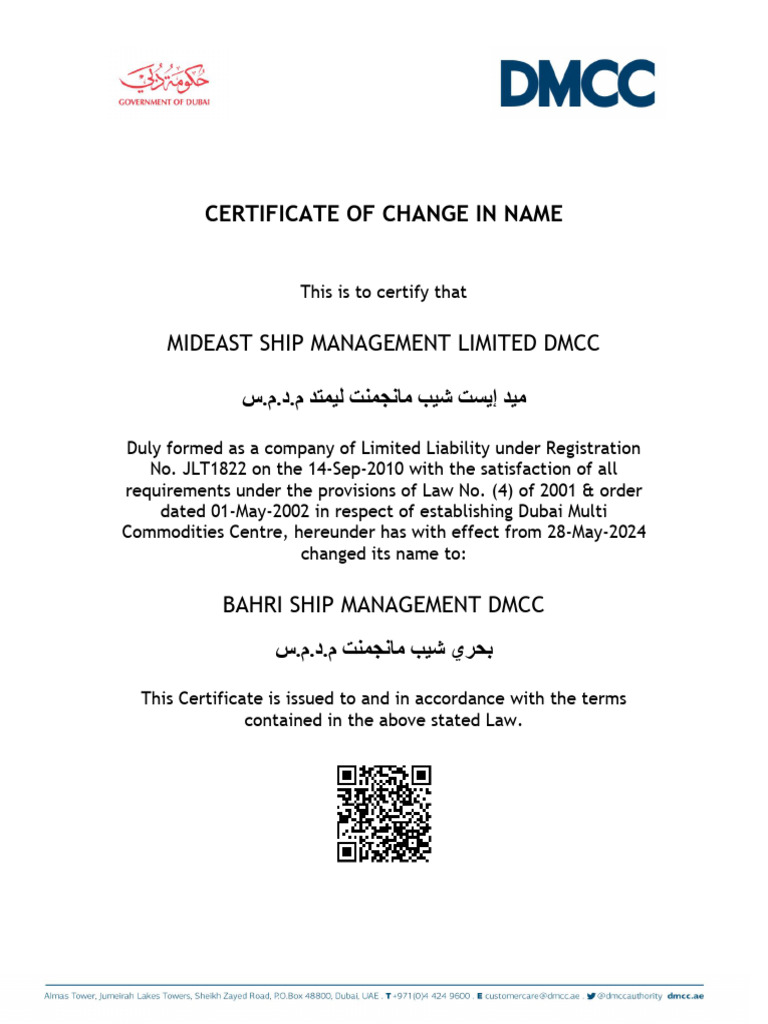 Certificate of Change in Name | PDF