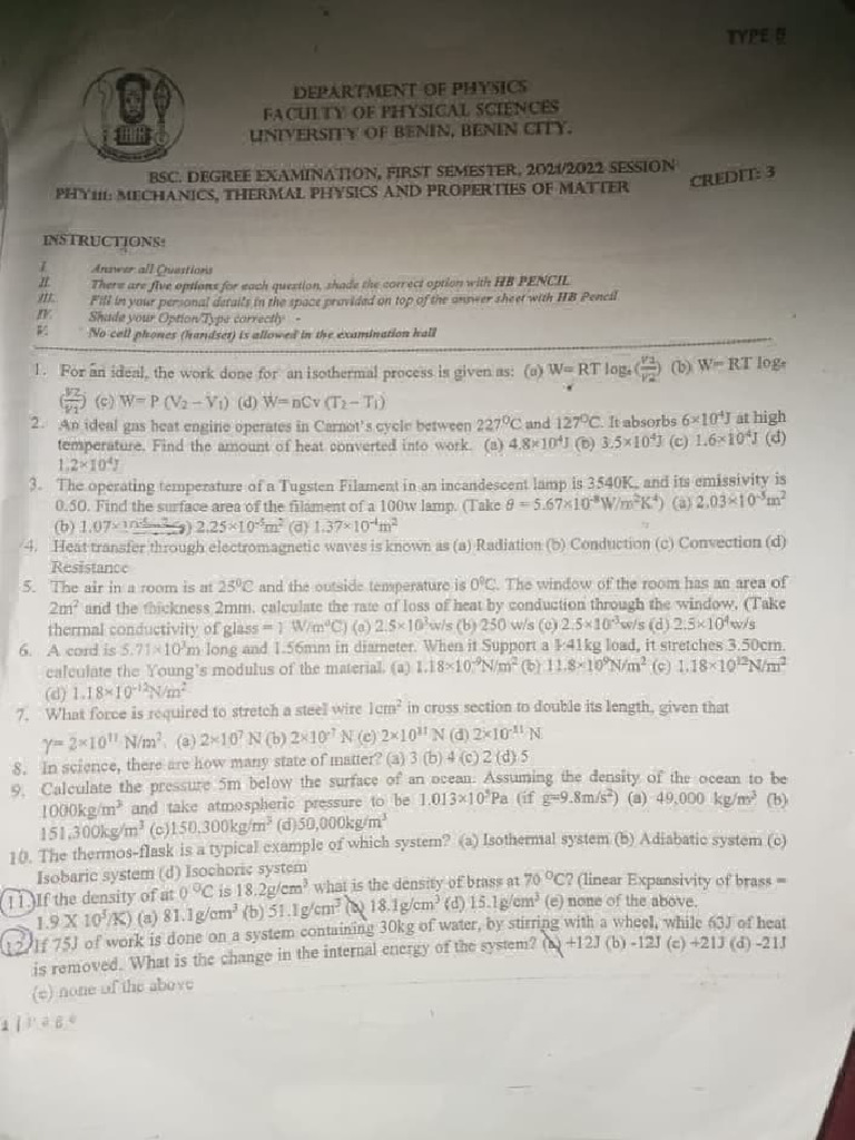 DR Flash. PHY111 | PDF | Temperature | Gases