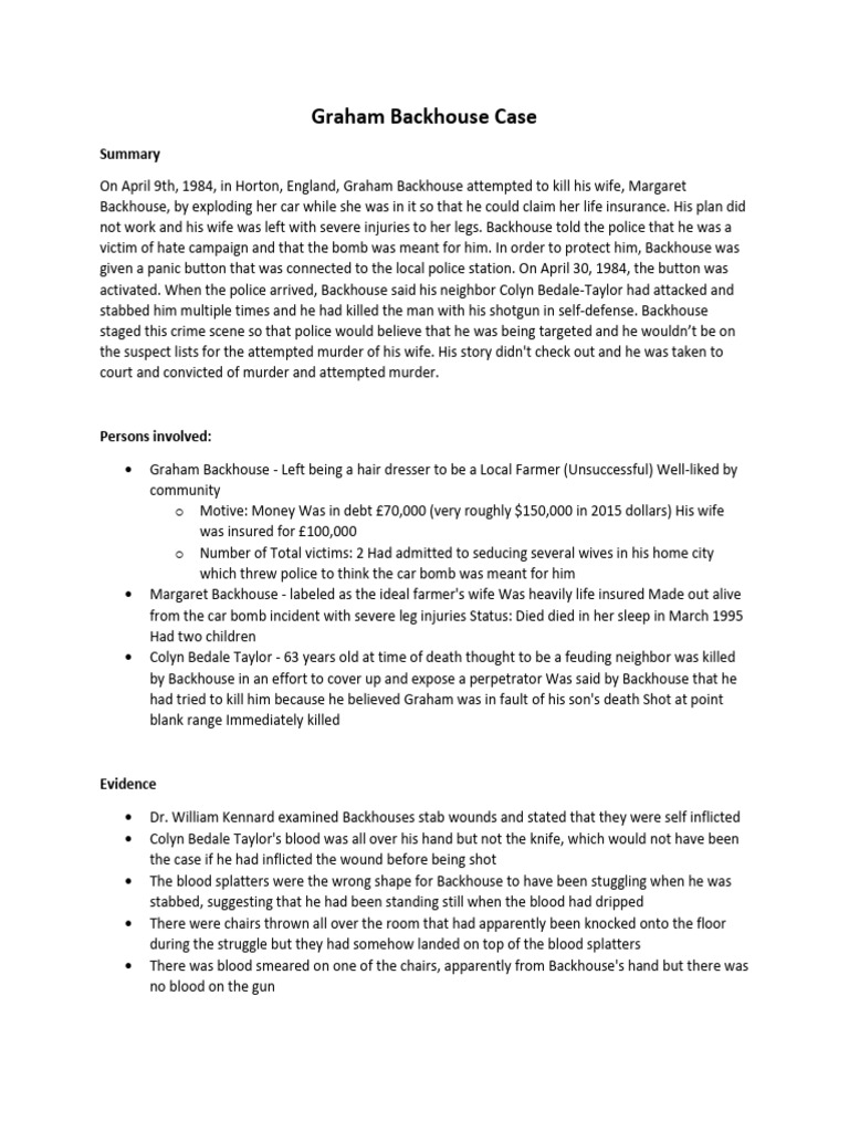 Graham Backhouse Case | PDF