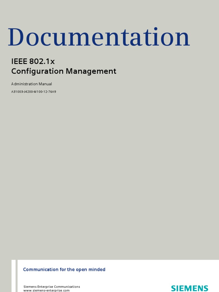 IEEE 802.1X Configuration Management | PDF | Radius | Computer Network