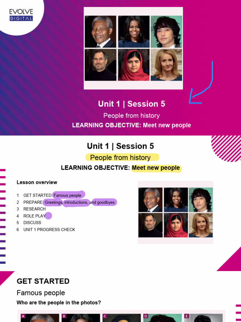 Unit 1 - Session 5: People From History | PDF