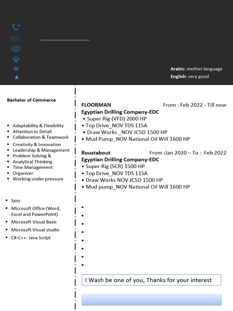 CV Hassan Ali, (Floorman) | PDF