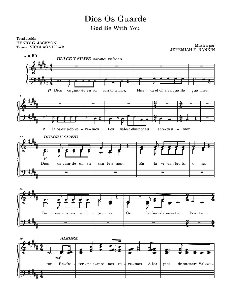 Dios Os Guarde Partitura | PDF